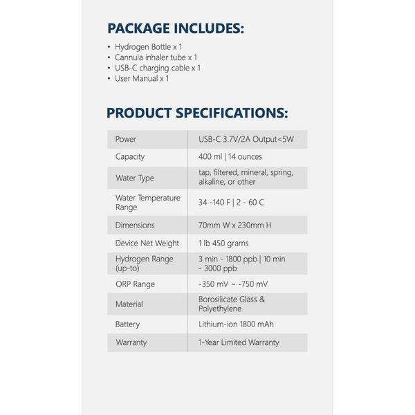 Hydrolite Hydrogen Water Bottle